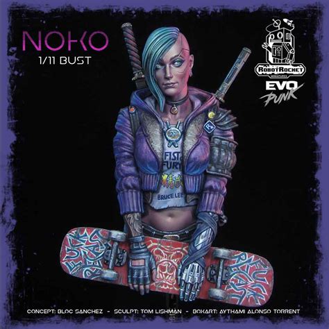Noko Skateboard Evo Punk Samurai Miniature Robot Rocket Miniatures