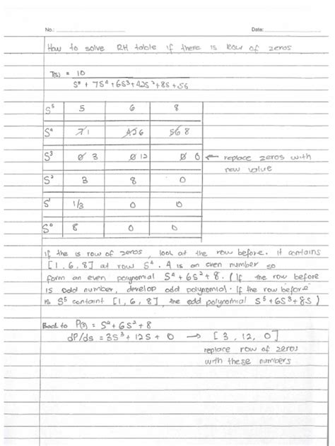 Rh Table Row Of Zeroes Pdf