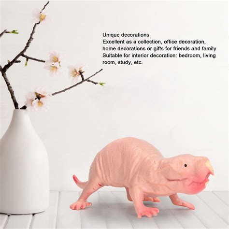 Plastic Mole Figurine Toy Simulation Static Full Core Naked Mole Model