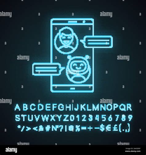 Support Chatbot Neon Light Icon Messenger Bot Modern Robot Virtual