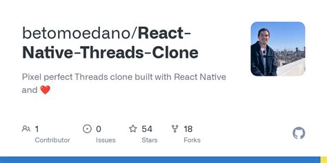 GitHub Betomoedano React Native Threads Clone Pixel Perfect Threads Clone Built With React