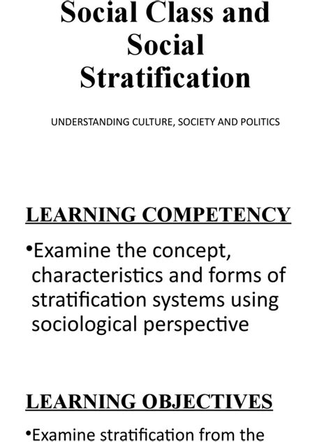 Social Class And Social Stratification Pdf Social Stratification