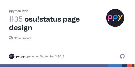 Osustatus Page Design · Issue 35 · Ppyosu Web · Github