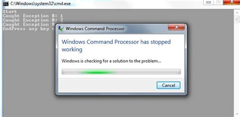 C Command Processor Has Stopped Working Stack Overflow