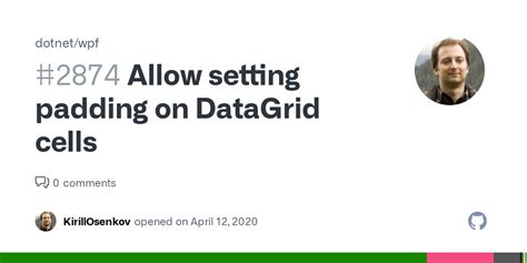 Allow Setting Padding On DataGrid Cells Issue Dotnet Wpf GitHub