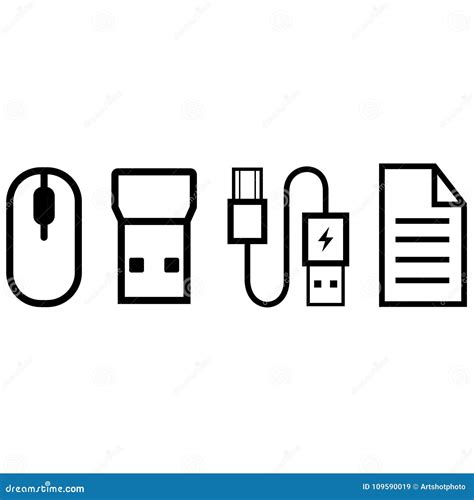 Computer Mouse With Input Usb Stock Illustration Illustration Of Connection Industry 109590019