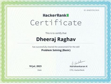 Dheeraj Raghav On Linkedin Problemsolving Hackerrankcertified