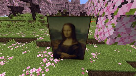 The Mona Lisa In Vanilla Minecraft Uses The Custom Paintings Datapack