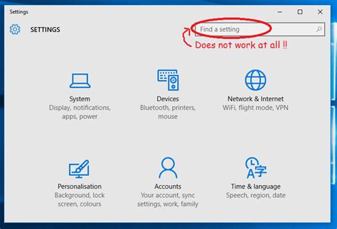 Windows Settings App S Search Box Does Not Work At All Microsoft Community