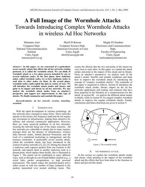 pdf a full image of the wormhole attacks towards introducing complex