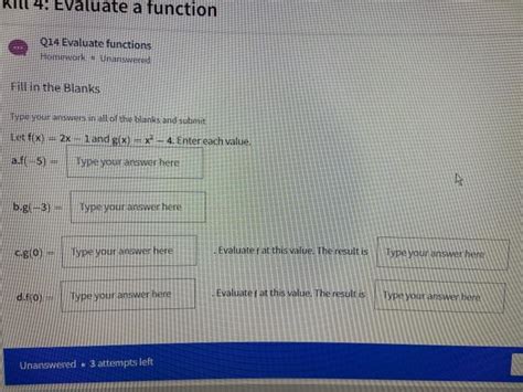 Solved Kill 4 Evaluate A Function Q14 Evaluate Functions