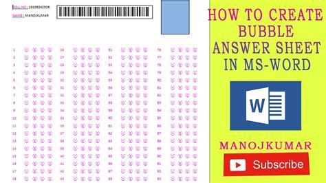 How To Create Bubble Answer Sheet In Word Ms Word Ms Office Manoj Kumar YouTube