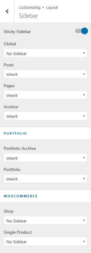 Sidebar Layout Theme Spirit