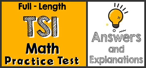 Full Length Tsi Math Practice Test Answers And Explanations