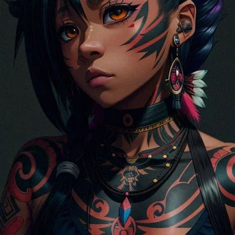 Blacked Bnwo Anime Girl Tattoos Native America Girl Free Ai Art Generator