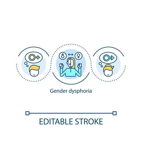 Gender Dysphoria Concept Icon Stock Vector Illustration Of Lineart