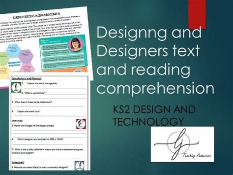 Designing And Designers Text And Reading Comprehension Teaching Resources