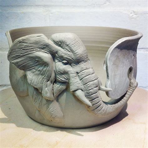 Handcrafted Elephant Yarn Bowl By Earth Wool And Fire Creative Ceramic