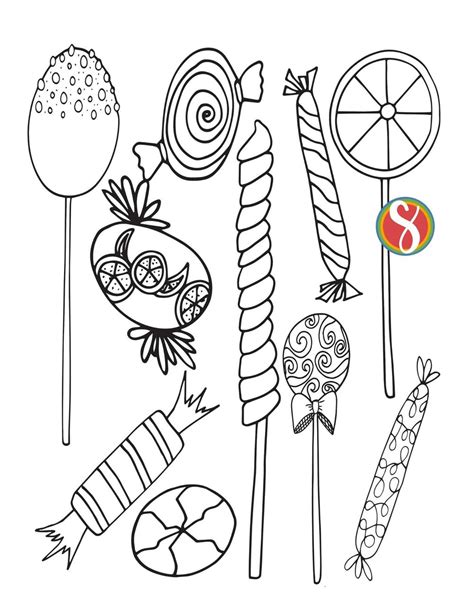 Free Candy Coloring Pages — Stevie Doodles