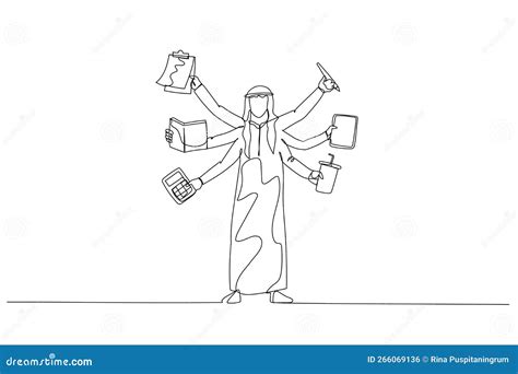 Concept Of Multitasking Woman Who Works With More Arms Vector