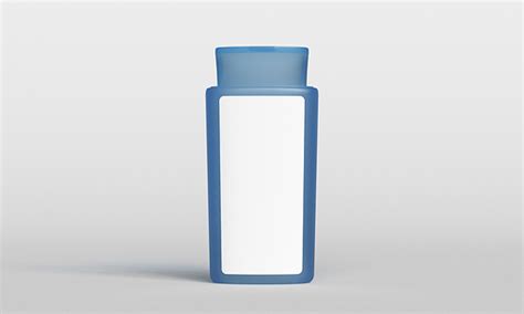 파란색 반투명 플라스틱 병 라벨 목업 Blue Translucence Bottle Mock Up With Blank Label