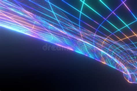 3d Rendering Abstract Wave Digital Cyber Surface Technology Background Futuristic Sci Fi
