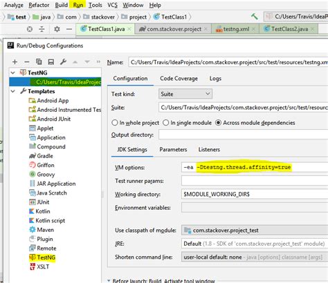 java when parallelizings tests using testng tests in a class do not