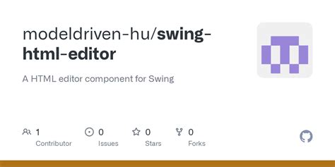 Github Modeldriven Huswing Html Editor A Html Editor Component For Swing