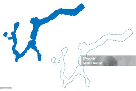 루가노 호수 지도 벡터 일러스트 레이 션 낙서 스케치 라고 디 루가노 또는 세레시오지도 루가노에 대한 스톡 벡터 아트 및 기타 이미지 Istock