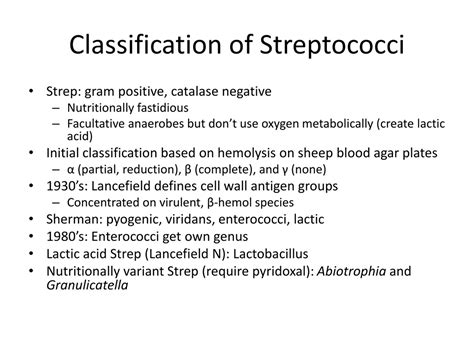 Ppt Streptococci And Enterococci Classification Pathogens And Treatment Powerpoint Presentation