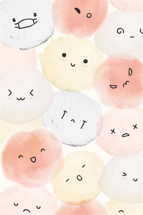 Download Cute Kawaii Watercolor Blobs Background