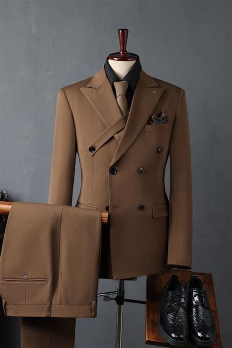 Luxury Classic Patterned Suit And Tie Accessories Brown Single