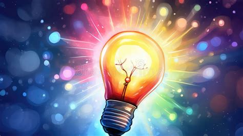 Idea Light Bulb Cartoon Stock Illustration Illustration Of Glow