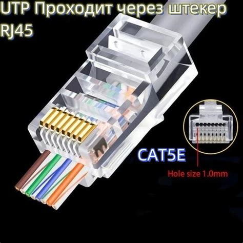 Коннектор Cat 5e Cat 6a Utp Rj45 штекер 8p8c Разъем неэкранированный