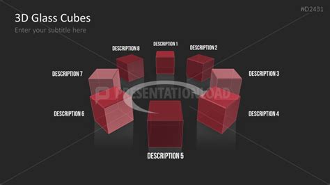 D Glass Cubes PowerPoint Template PresentationLoad