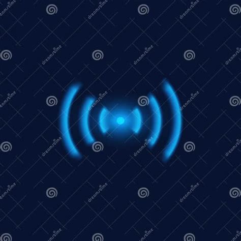 Wi Fi Signal Vector With Blue Glow On Isolated Background Stock
