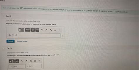 Solved Em 9 In An As Built Survey The Xy Coordinates In