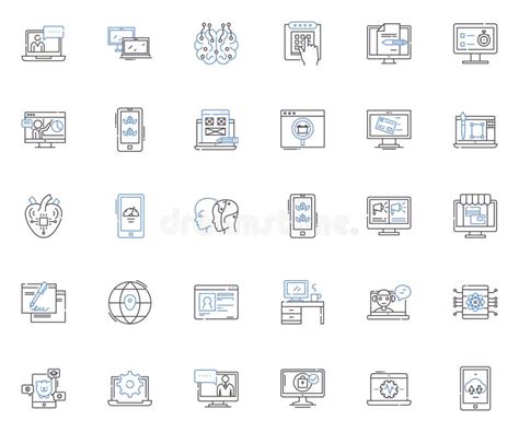 Online Line Icons Collection Connectivity Accessibility Interactivity Efficiency