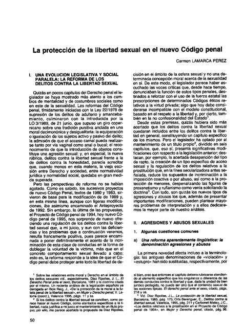 Dialnet La Proteccion De La Libertad Sexual En El Nuevo Codigo Penal