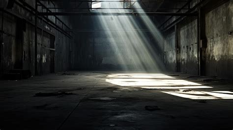 Premium Photo Ness Dark Empty Warehouse
