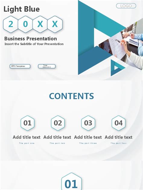 Light Blue Business Presentation Template Pdf Data Information