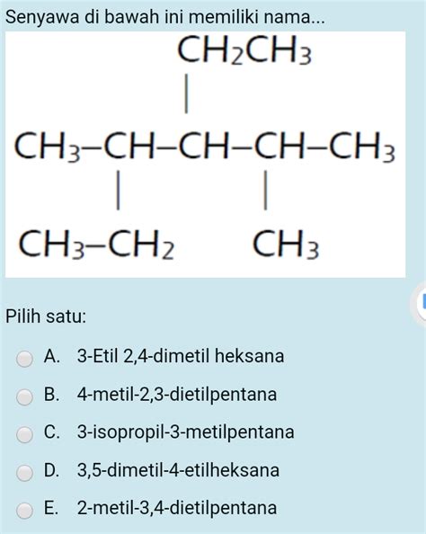 Senyawa Di Bawah Ini Memiliki Nama CH2CH3 CH3 StudyX