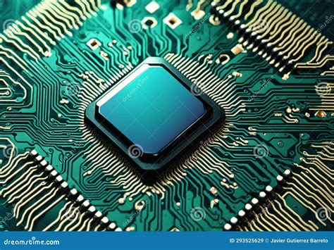 Photo Of Printed Circuit Board With Artificial Intelligence Chip Stock Image Image Of Head