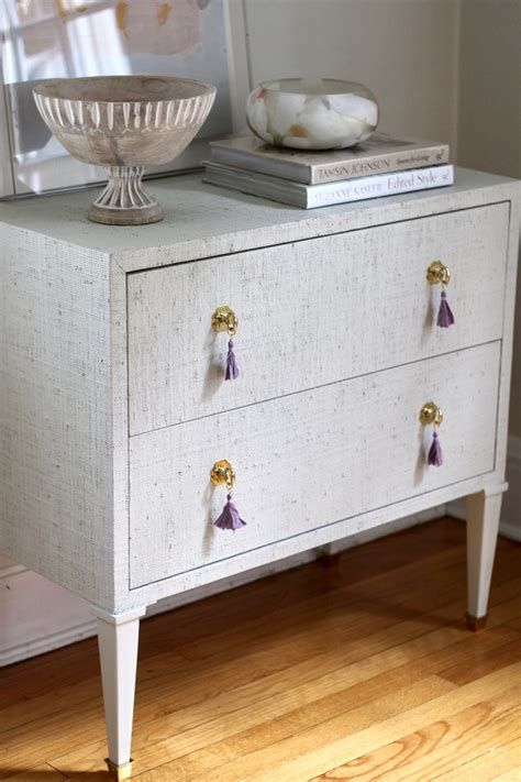 Grasscloth Nightstand Grasscloth Entry Table Rattan Grasscloth Dresser