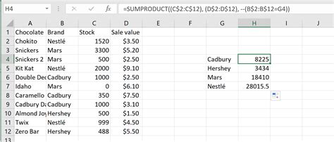 Excel Sum Product Values And Stock Then Multiplie When Multiple