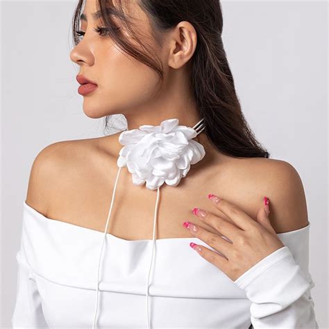 Soho Rosa Choker Halskæde Hvid