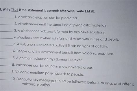 Write True If The Statement Is Correct Otherwise Write False Brainly Ph