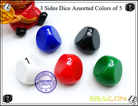 Bescon New Molding 3 Sides Dice D3 Die Multi Sides Dice Unusual Dice