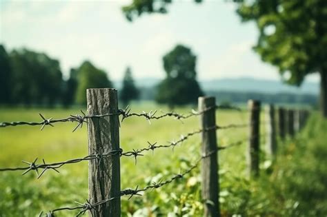 Premium Photo Use Concrete Fence Posts And Barbed Wire To Prevent Intrusion Or Theft On A