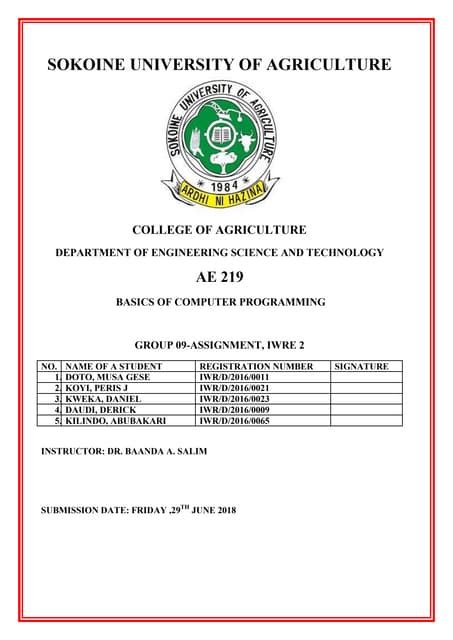 Basics Of Computer Programming Take Home Assignment 2018 Pdf